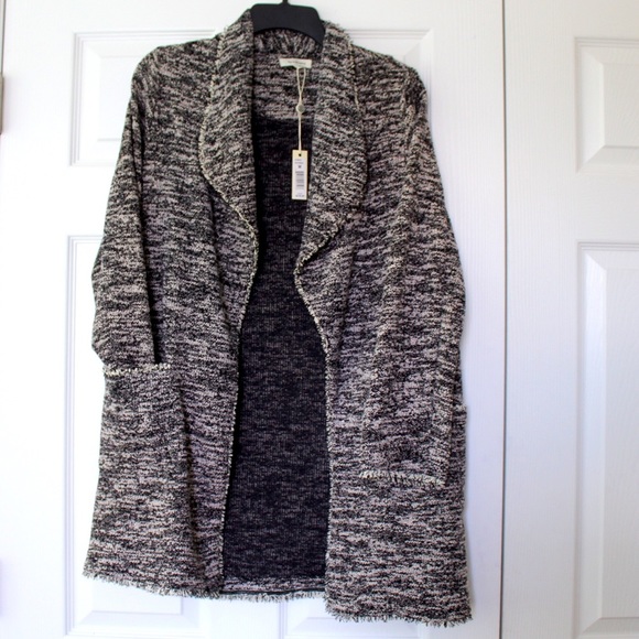 Max Studio | Sweaters | Max Studio Drape Front Tweed Style Sweater ...